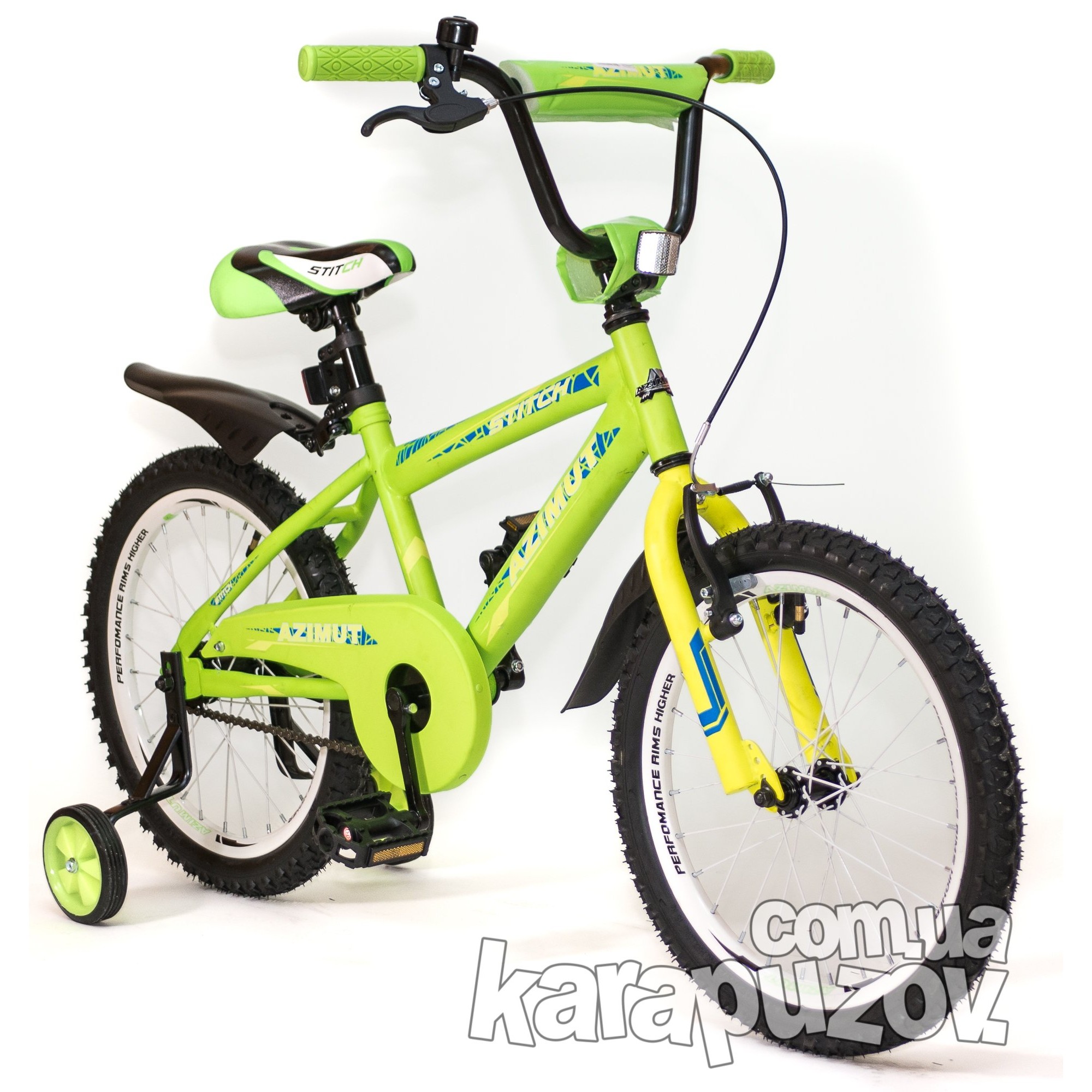 Велосипед двухколесный Azimut Stitch 18 д. Lime Green (Азимут Стич) ᐈ ...