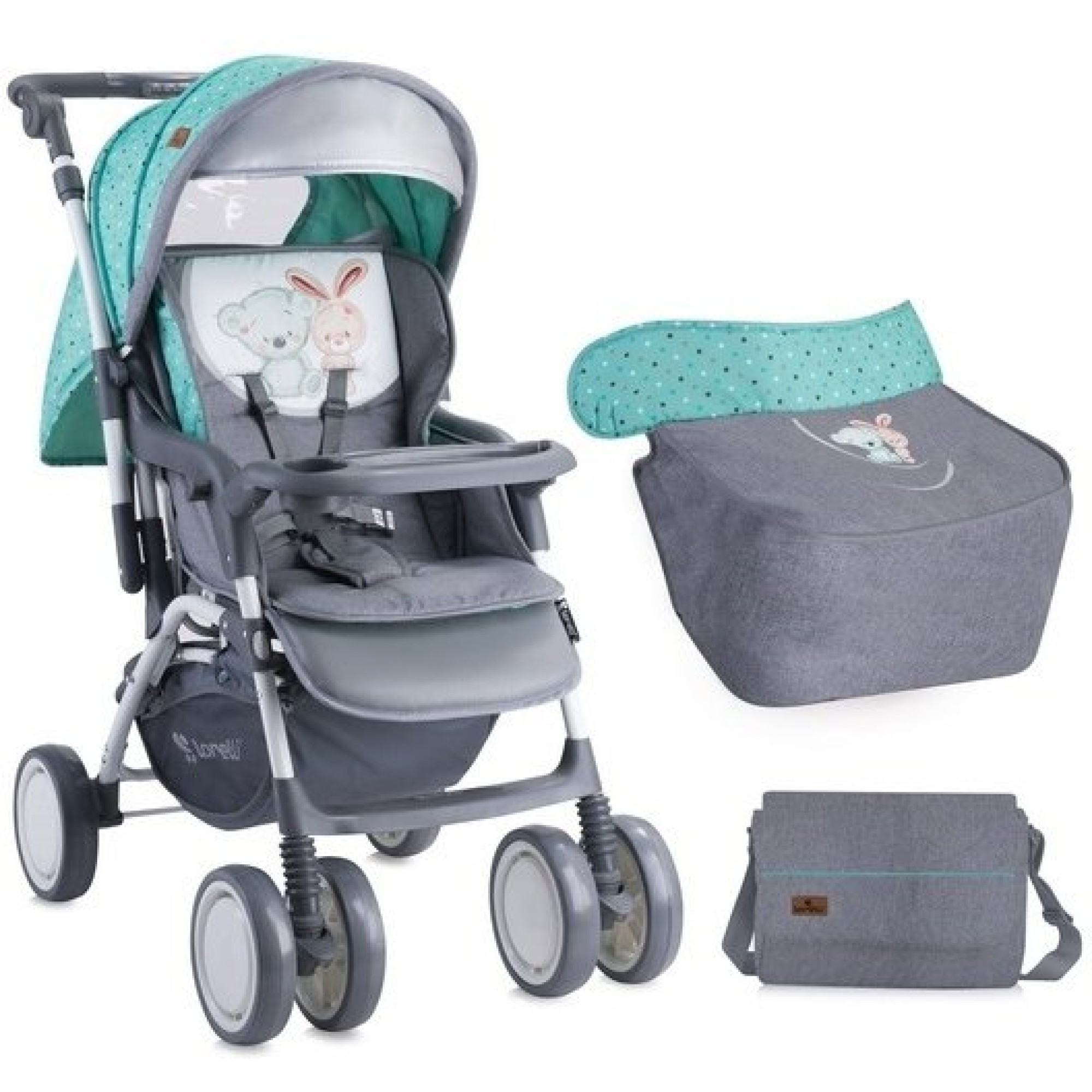 Прогулочная коляска Bertoni Combi Green Grey Friends (Бертони Комби) ᐈ ...