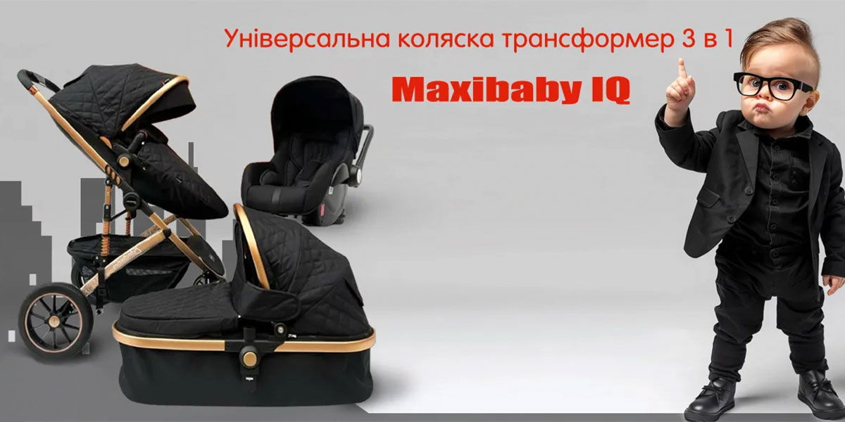 Легкая детская коляска 3в1 Maxibaby Iq с автокреслом купить в интернет ...